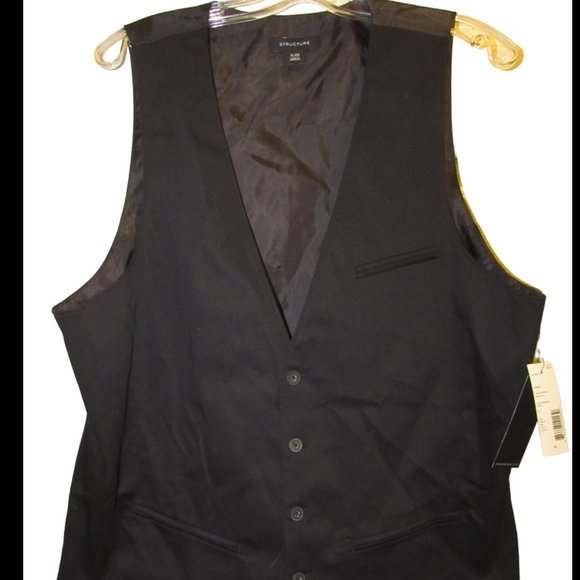 Structure | Jackets & Coats | Casual Twill Vest Xl Structure Mens Black ...